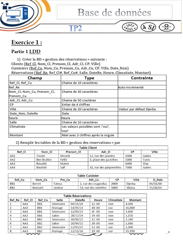 Tp 2 Base de Données_copie | PDF
