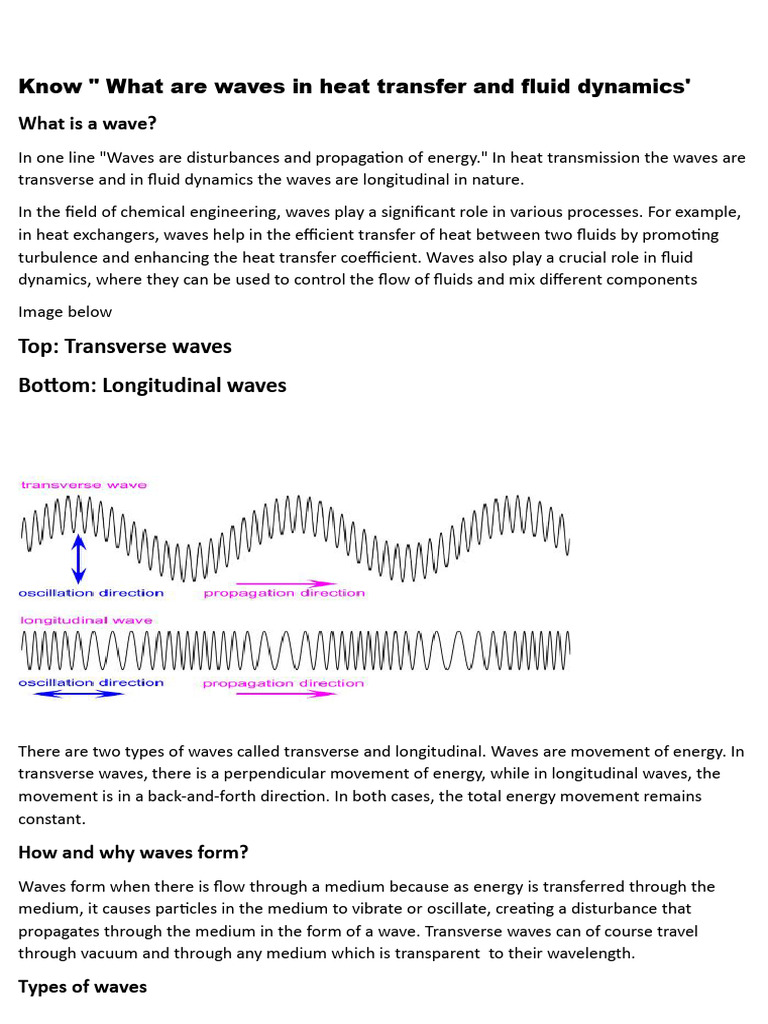 Waves in Heat Transfer & Fluid Dynamics | PDF | Waves | Electromagnetic ...