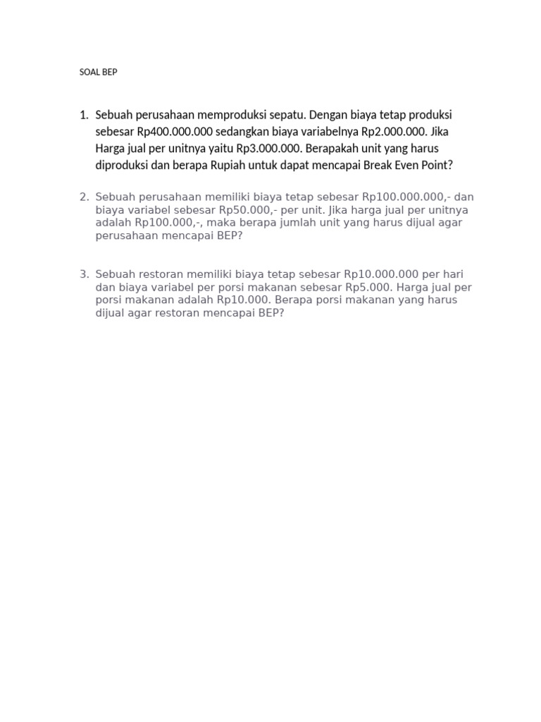 Soal Bep | PDF