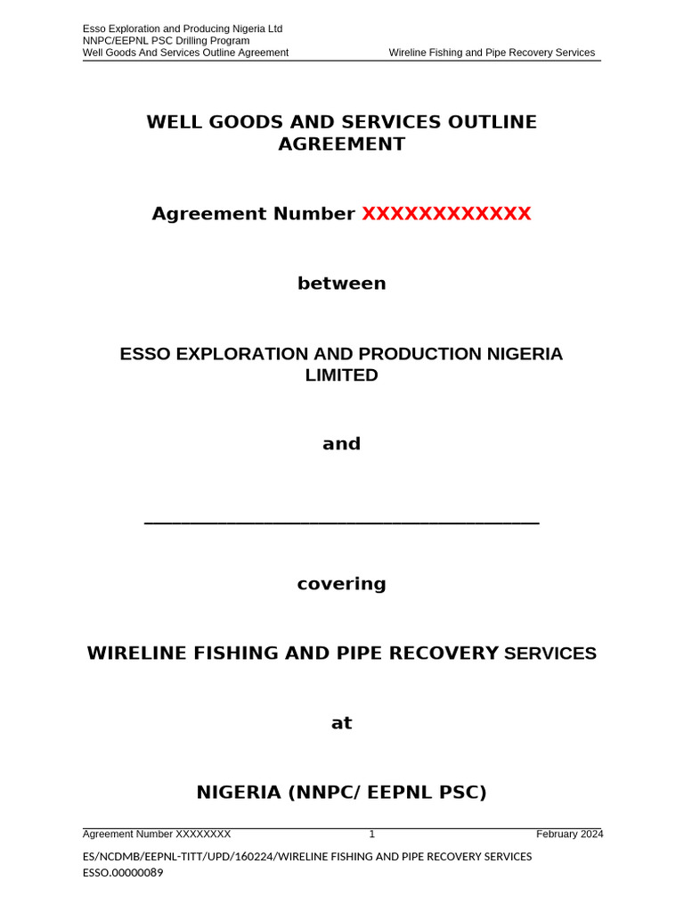 Wireline Fishing & Pipe Recovery Agreement | PDF | Indemnity | Employment
