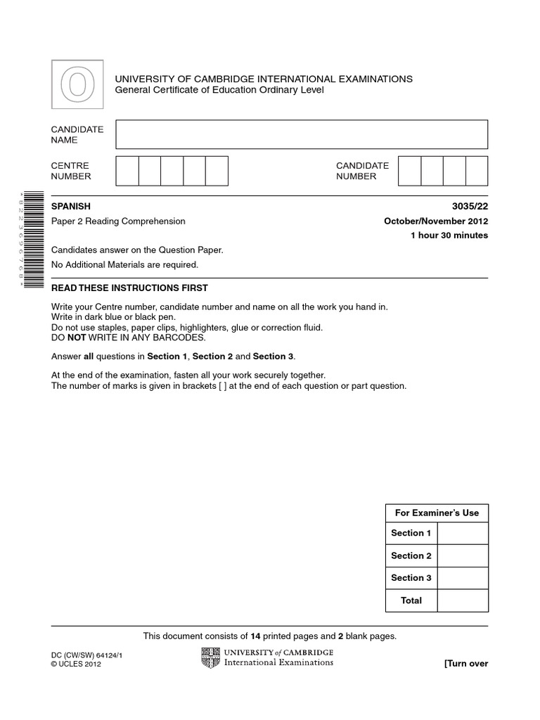 Past Papper | PDF | Nadando