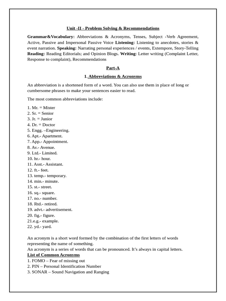 24 Hs1101 Pe Notes Unit Ii Pdf Grammatical Number Plural