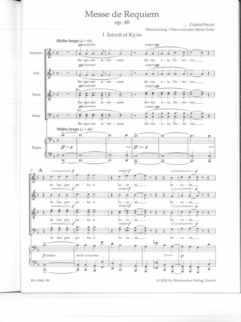 Requiem Fauré Vocal Score | PDF