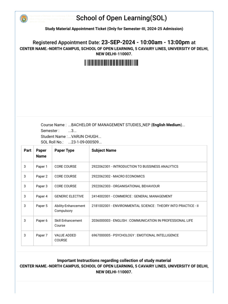 SOL Study Material Appointment | PDF | Career & Growth | Art