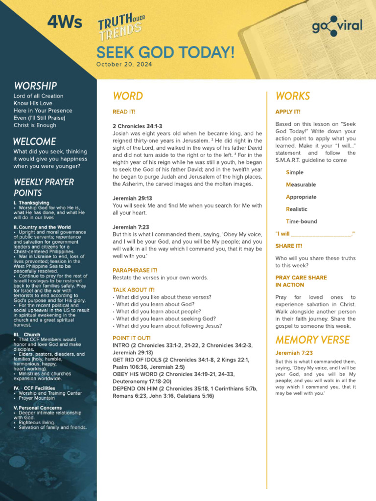 2024 12 Tot Seek God Today GV | PDF