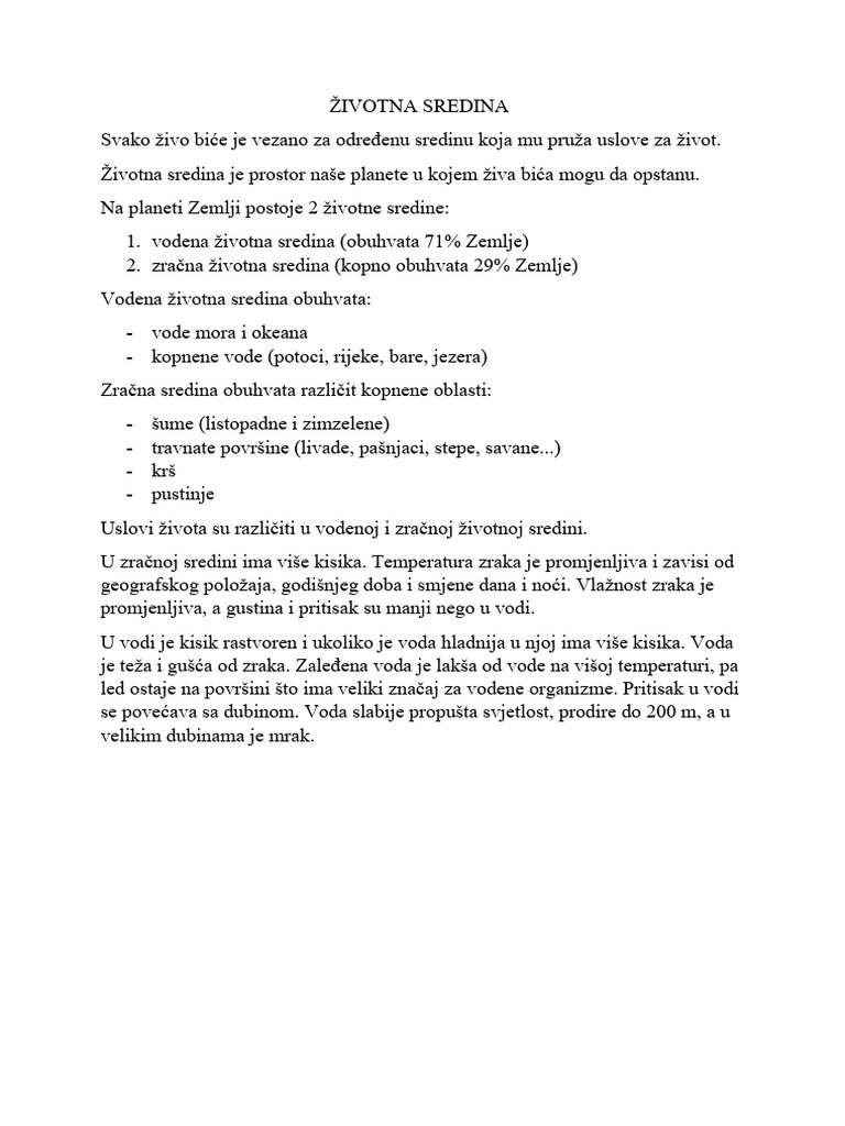 Z - Ivotna Sredina | PDF