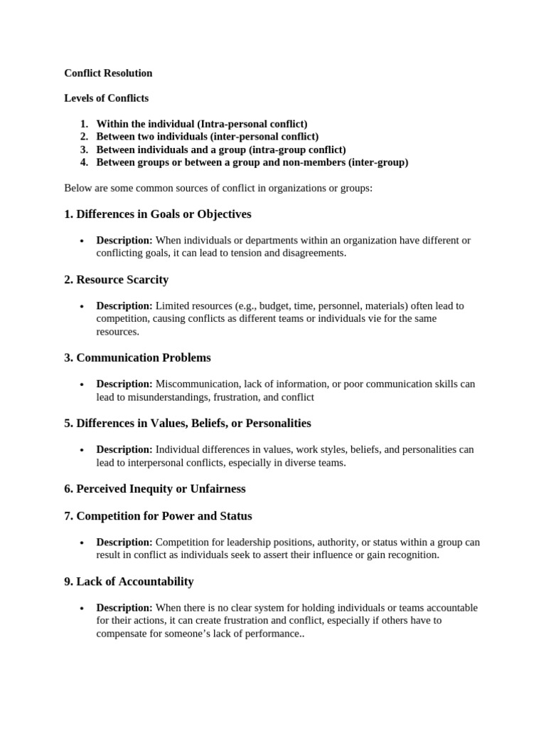 Conflict Resolution | PDF | Leadership | Social Exclusion