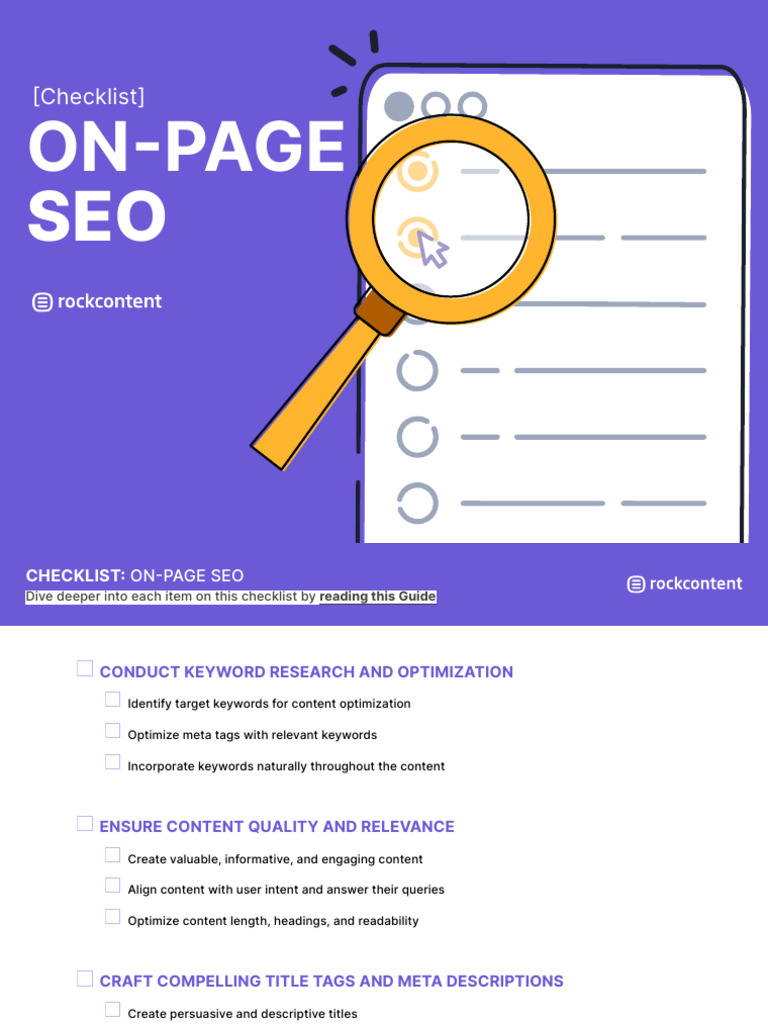 On Page Seo Checklist Pdf