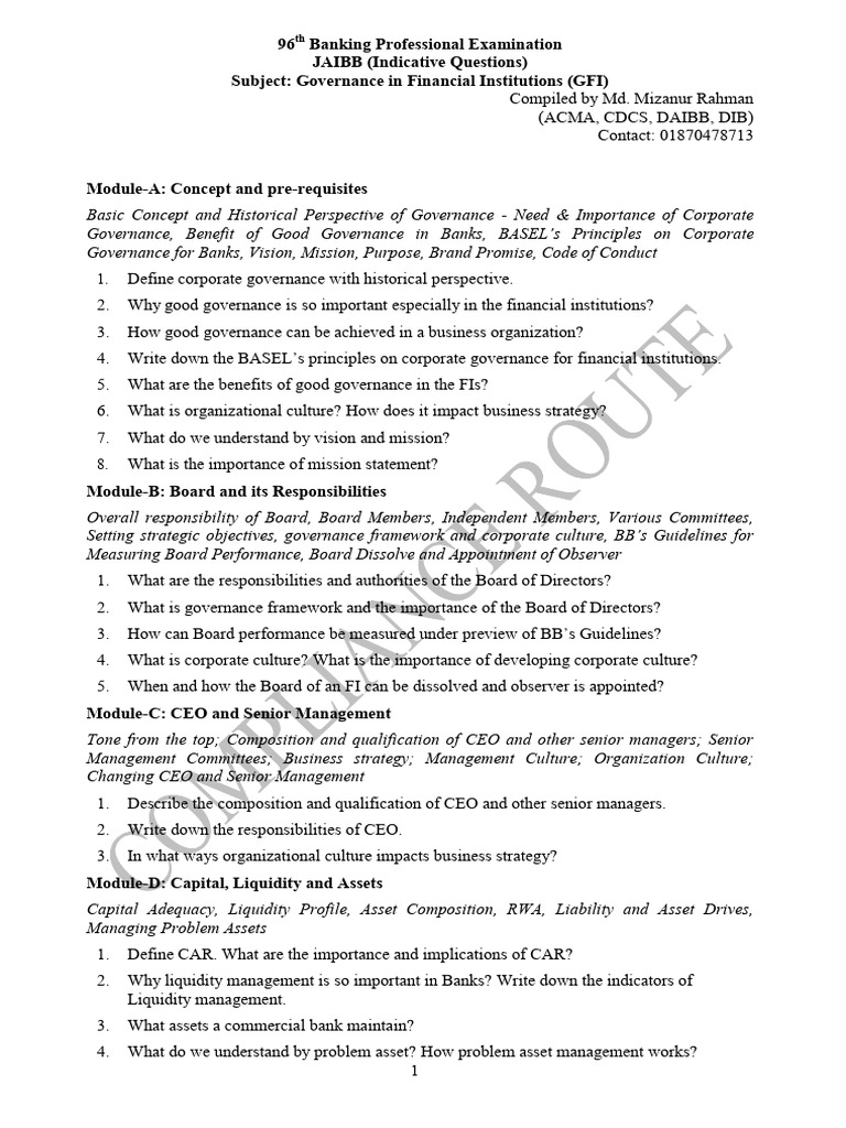 GFI - Q 96th JAIBB | PDF | Governance | Enterprise Risk Management