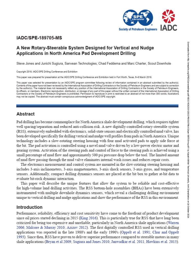A New Rotary-Steerable System Designed For Vertical and Nudge | PDF