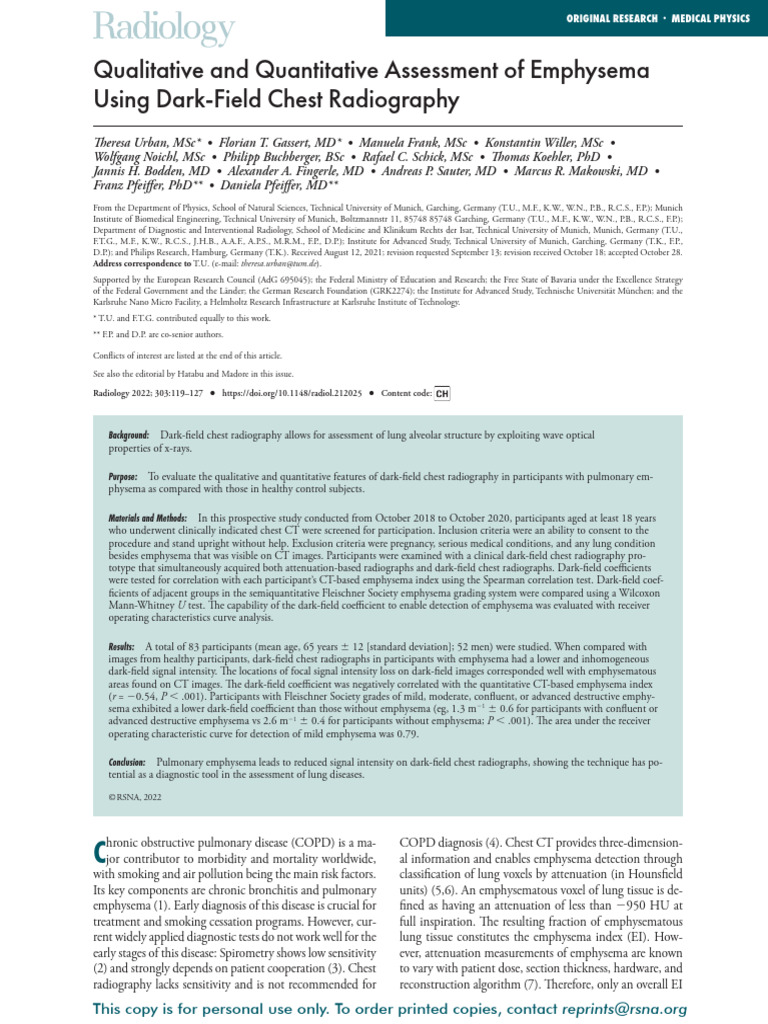 Urban Et Al 2022 Qualitative and Quantitative Assessment of Emphysema ...
