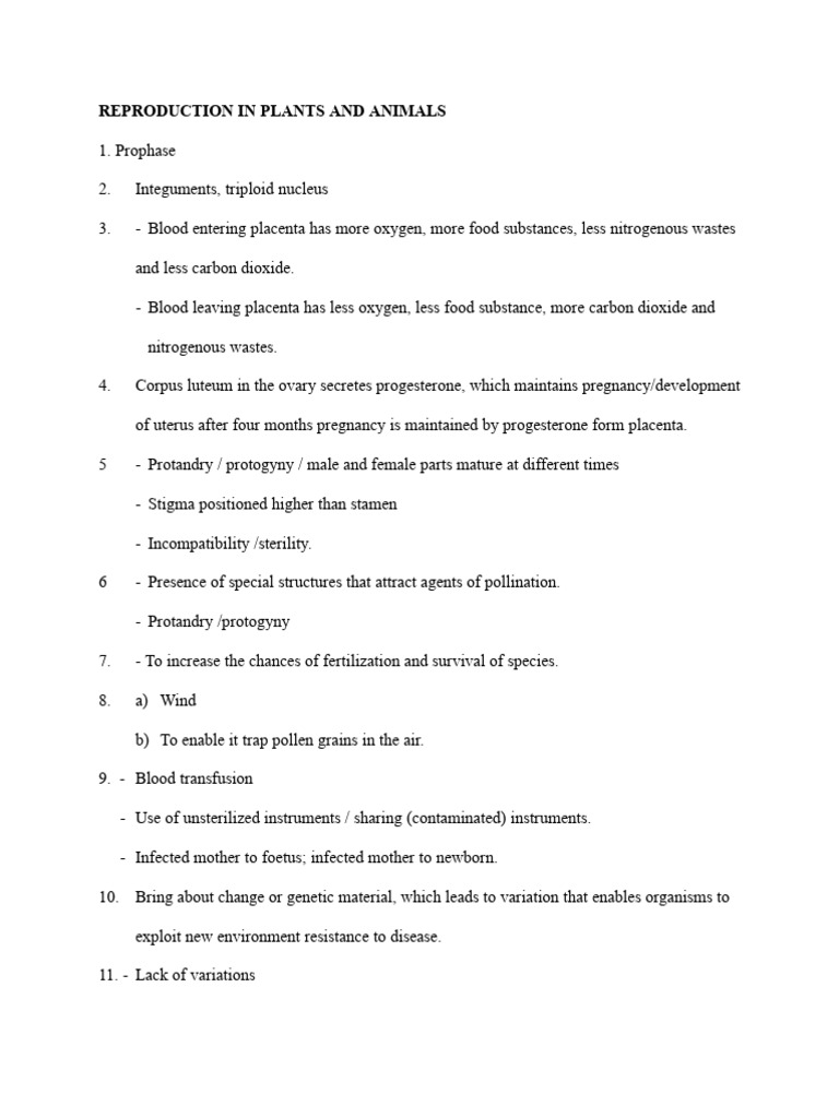 Plant and Animal Reproduction Guide | PDF | Menstrual Cycle ...