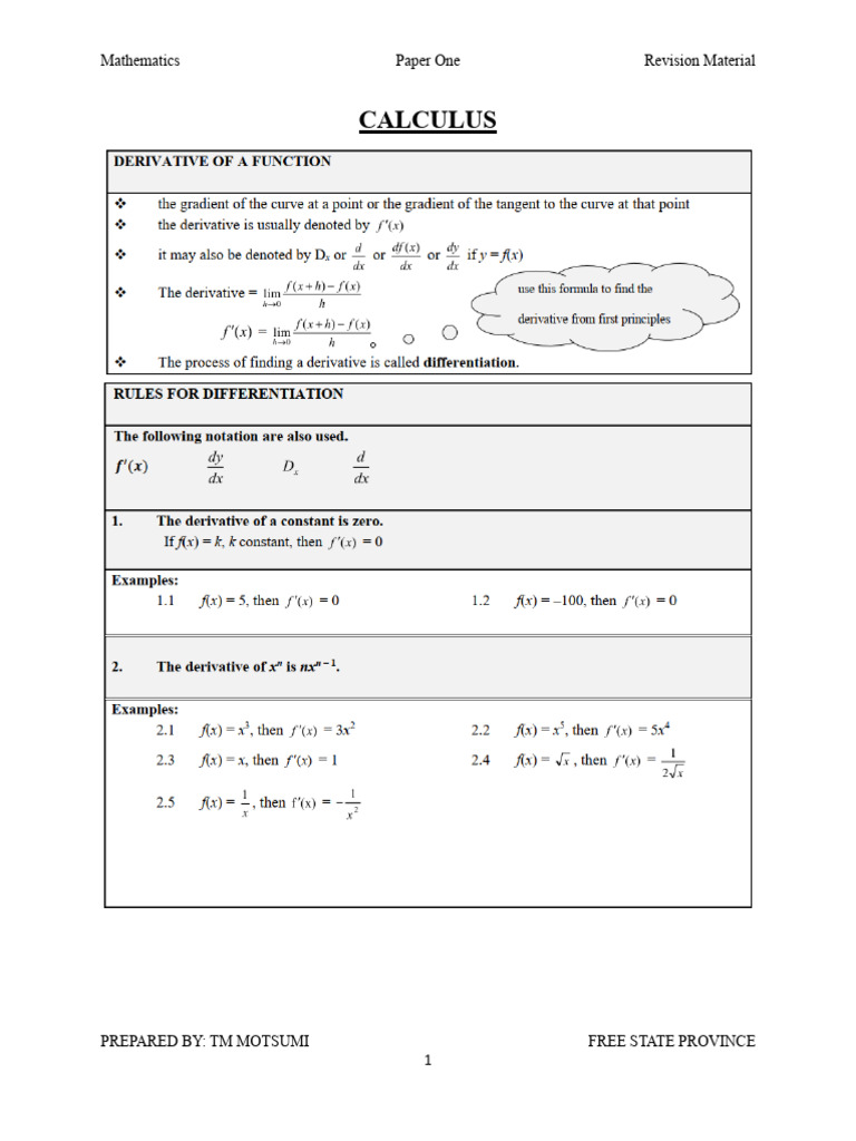 CALCULUS GRADE 12 | PDF | Mathematics | Science