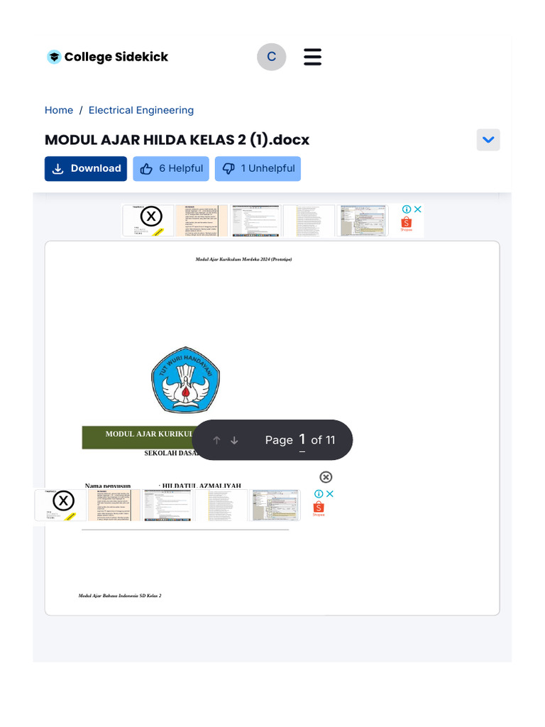 Modul Ajar Hilda Kelas 2 (1) .Docx - Modul Ajar Kurikulum Merdeka 2024 ...