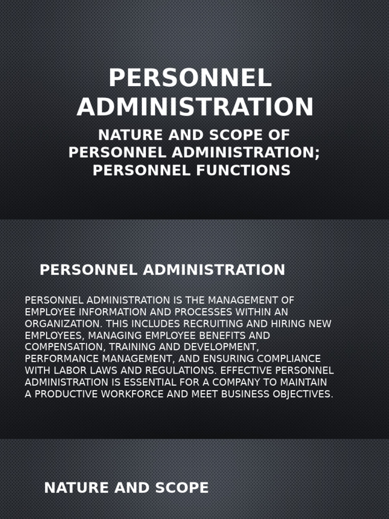 Presentation of Perssonnel Administration by Group 1 | PDF | Human ...