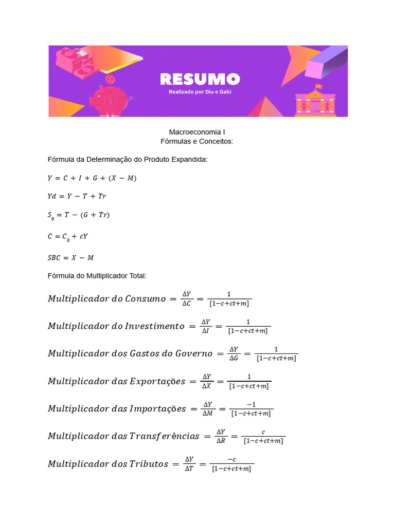 Formulário Macro I - 2 | PDF