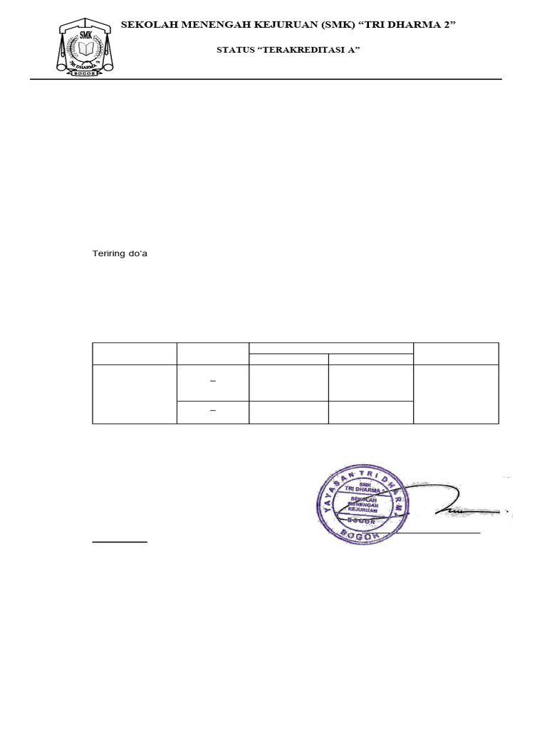 Undangan Pengambilan Raport Oortu STS 2024 | PDF