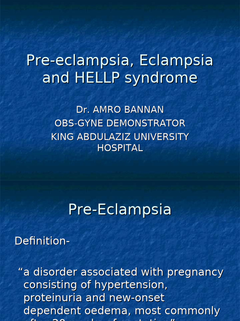 Pre Eclampsia | PDF | Hypertension | Clinical Medicine