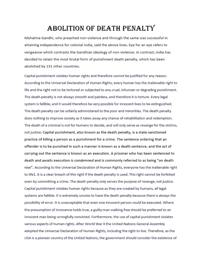 Abolition of Death Penalty PDF | PDF | Capital Punishment | Crimes