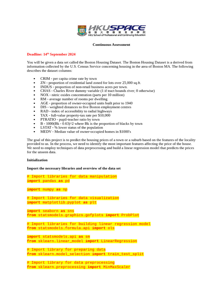 Continuous Assessment | PDF | Scatter Plot | Statistical Analysis