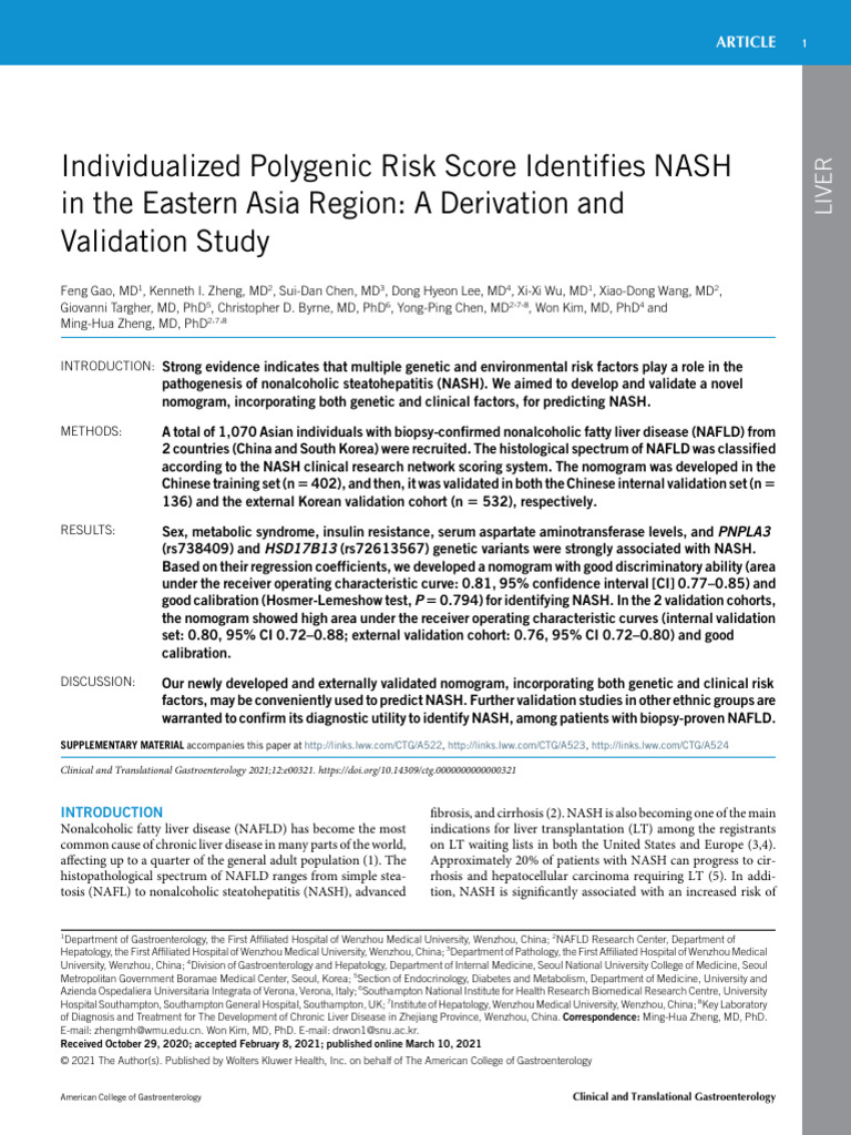 Individualized Polygenic Risk Score Identifies.7 | PDF | Causes Of ...