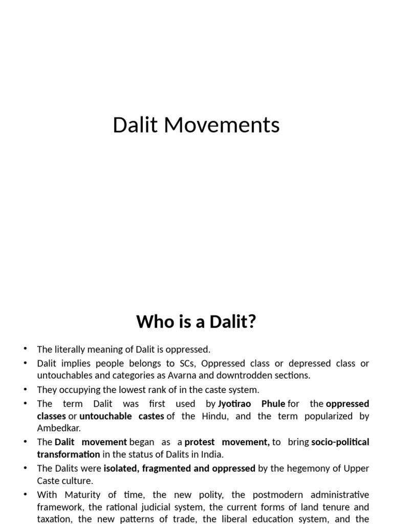 Dalit Movement | PDF | Dalit | Caste
