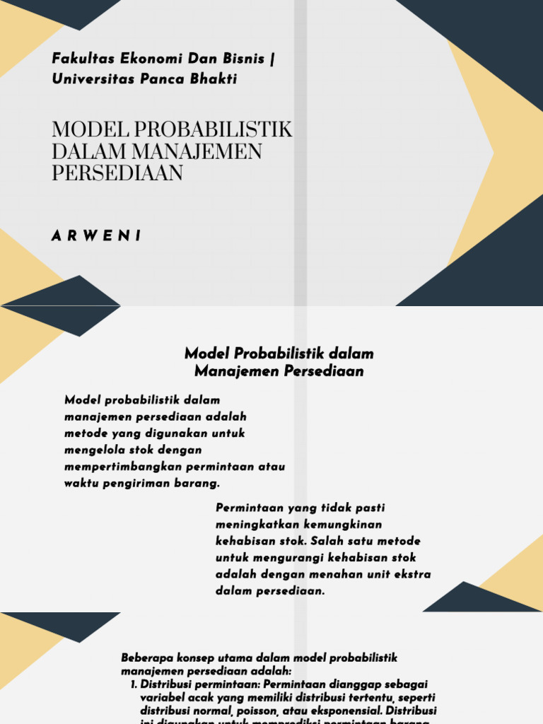 3. Model Probabilistik Dalam Manajemen Persediaan | PDF