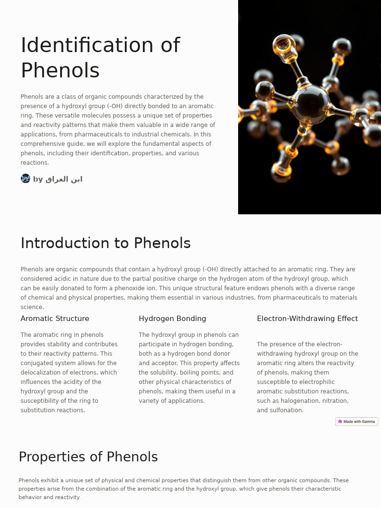 Identification of Phenols | PDF | Functional Group | Chemical Reactions