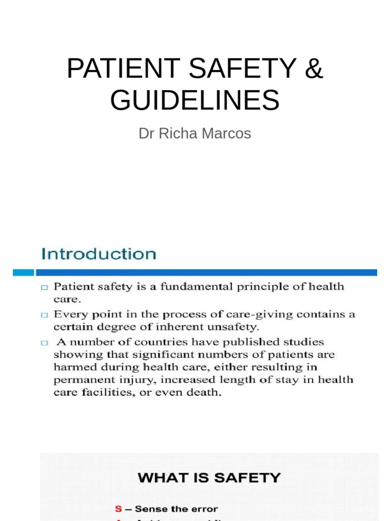 Patient Safety Guidelines | PDF