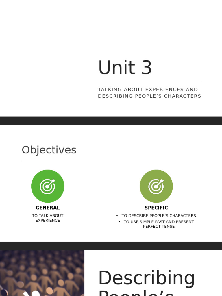 Unit 3 - Talking About Experience | PDF | Adjective | Linguistics