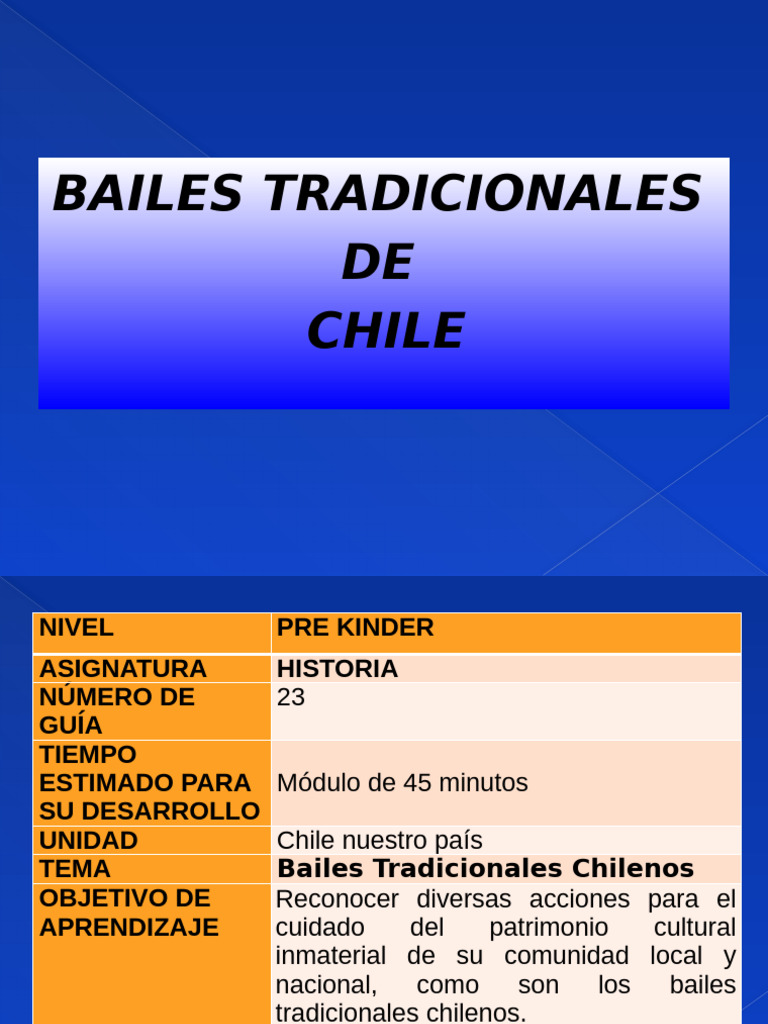 Bailes Tradicionales Chilenos para Pre Kinder | PDF