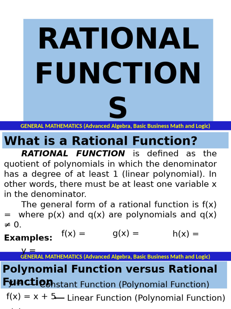 GenMath Solving Rational Equation | PDF | Polynomial | Equations