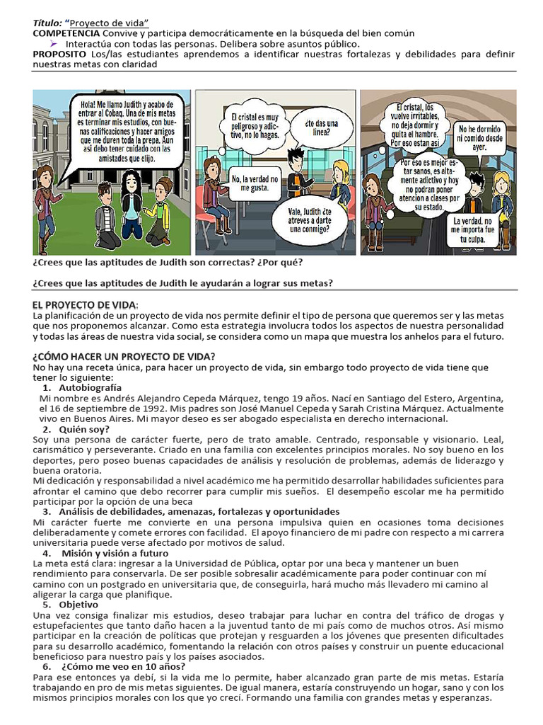 Título para mi proyecto de vida | PDF
