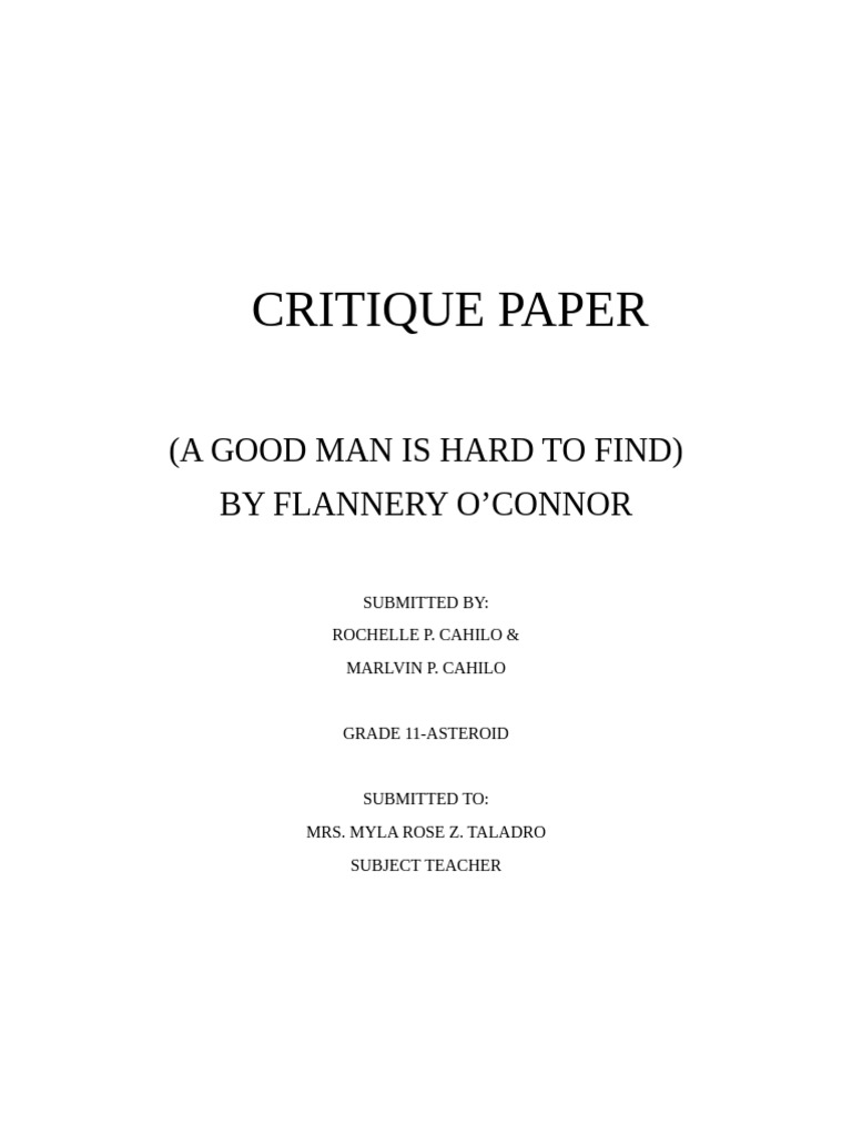 Critique Cahilo Rochelle | PDF