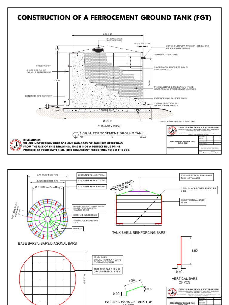 Ferrocement Ground Tank Design Guide | PDF | Building Technology ...