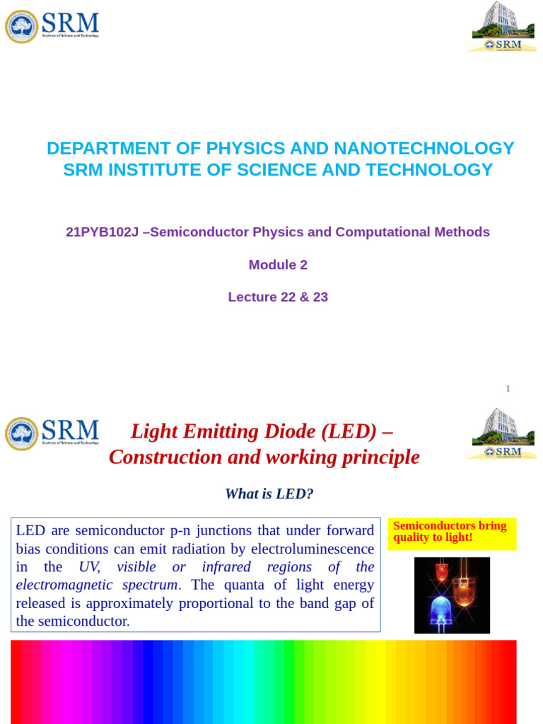 LED Construction & Working Principles | PDF | Light Emitting Diode | P ...