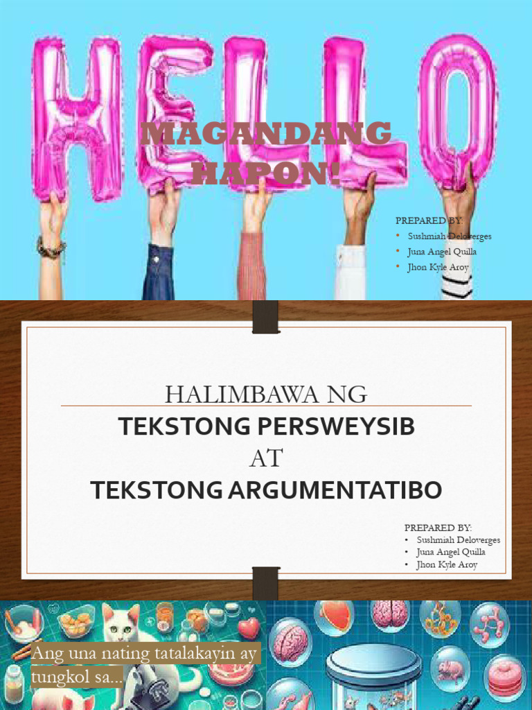 Halimbawa NG Pekstong Persweysib at Argumentatibo Orig | PDF