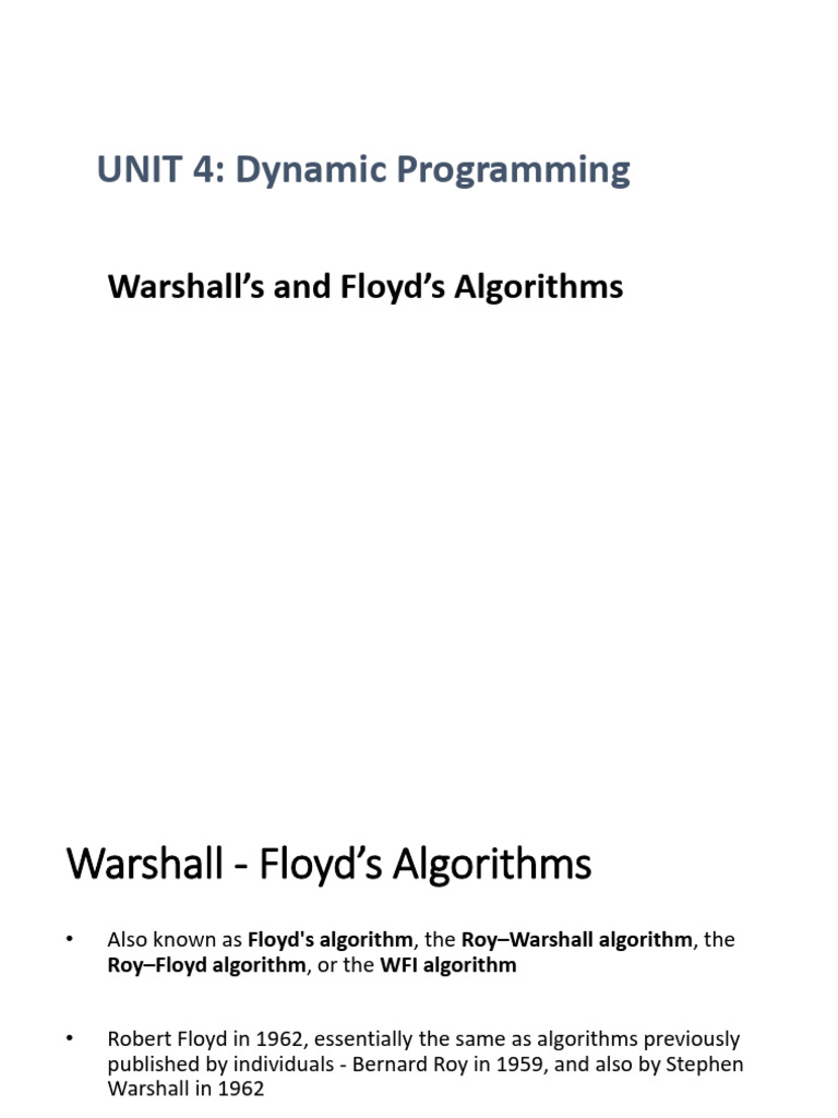 19_WarshallFloyds | PDF | Theoretical Computer Science | Graph Theory