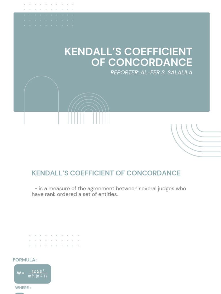 Kendalls Coefficient of Concordance | PDF | Multivariate Statistics ...