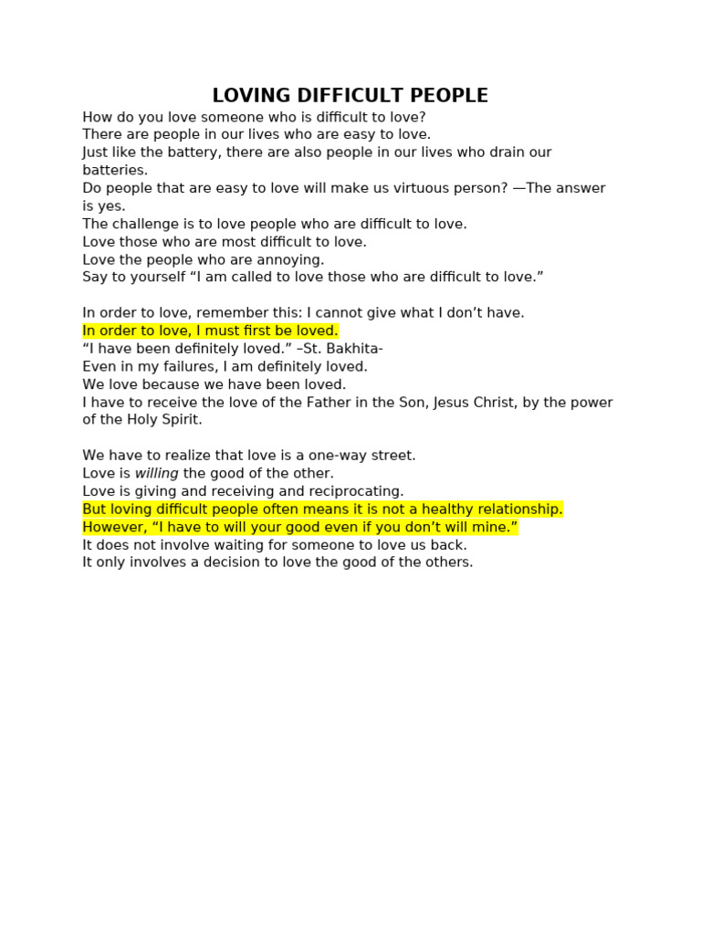 Loving Difficult People | PDF