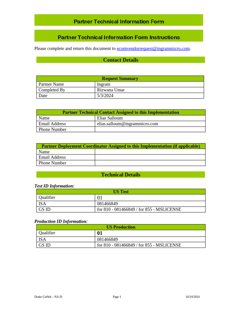 Connectivity Form | PDF | Electronic Data Interchange | File Transfer Protocol
