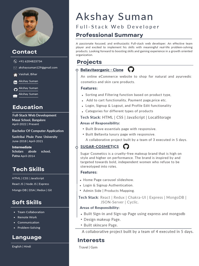 Akshay_Suman_Resume | PDF | Java Script | Computing Akshay_Suman_Resume | PDF | Java Script | Computing