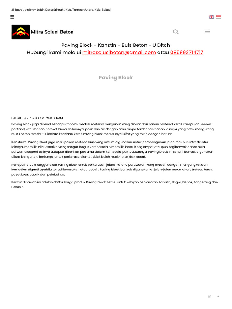 Paving Block Berkualitas untuk Infrastruktur | PDF