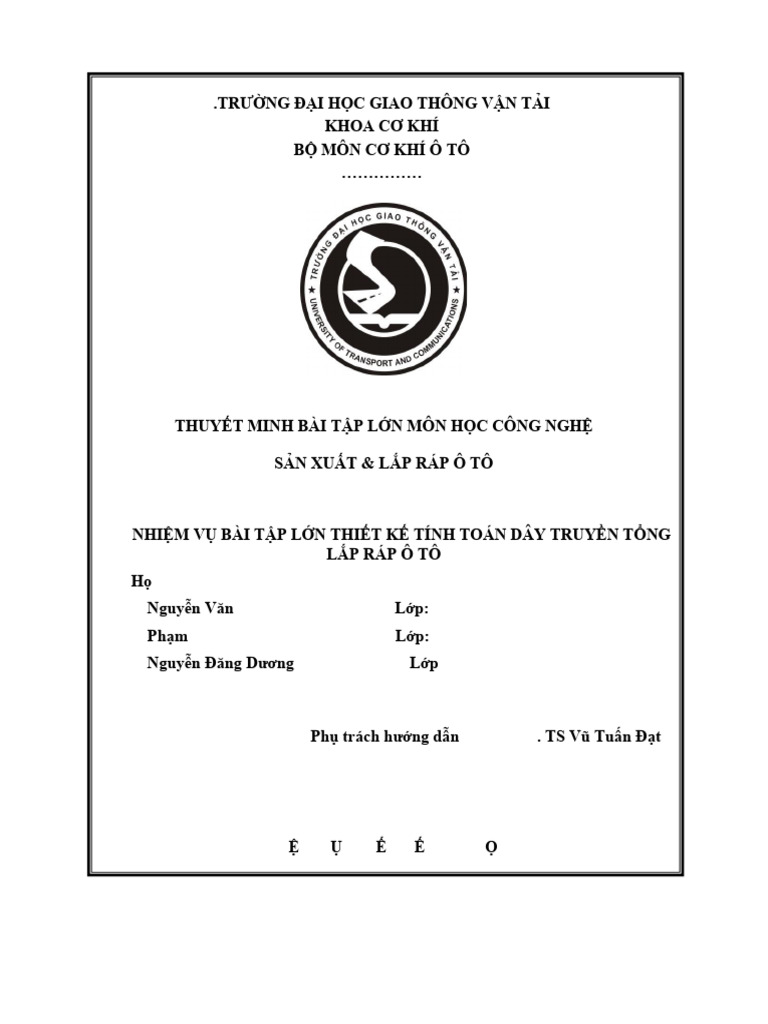 Btl Cnsxlr ô Tô k61 Kstn Nhóm 2 Nguyễn Văn Duy | PDF