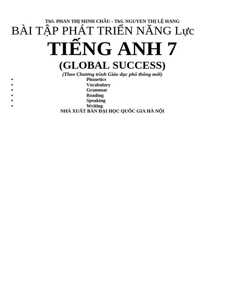 Bai Tap Phat Trien Nang Luc Tieng Anh 7 | PDF