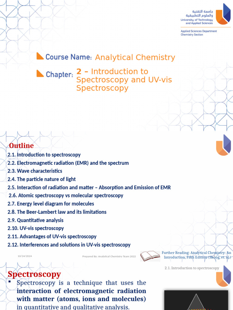 CH2 Introduction To Spectroscopy and UV-Vis Spectros | PDF | Emission ...