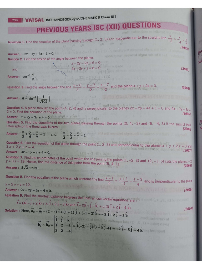 3D Geometry Pyq N. | PDF