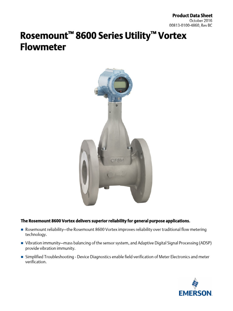Rosemount 8600 Datasheet | PDF | Flow Measurement | Density