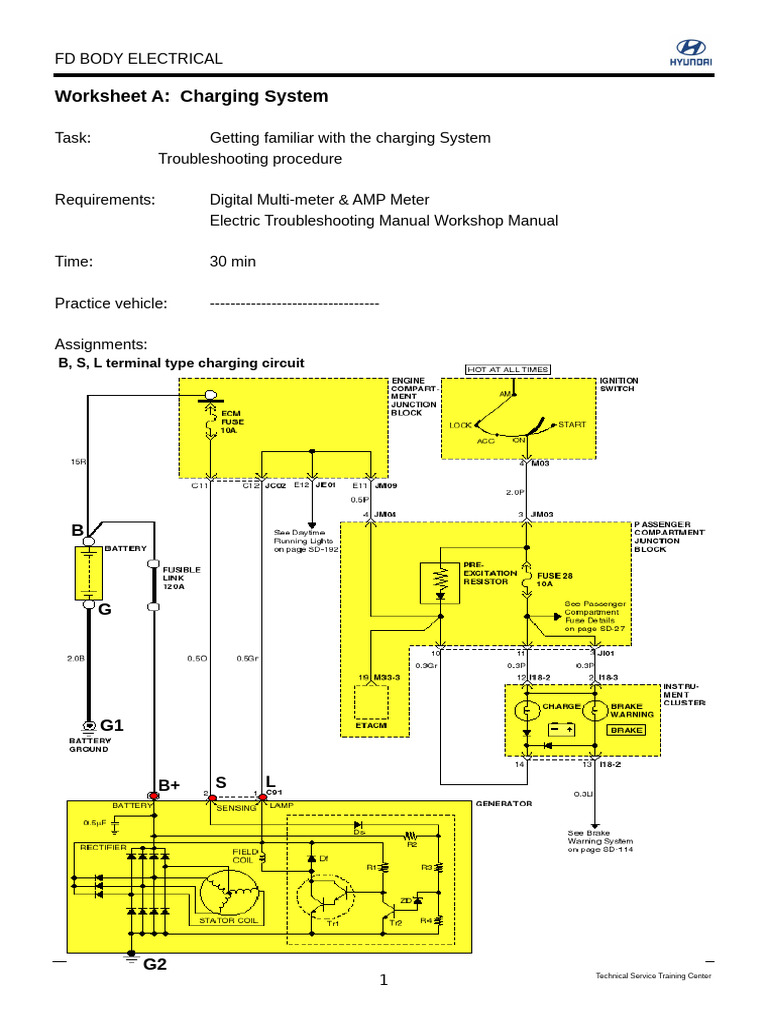 04 - FD - Body Electrical - Worksheet | PDF | Voltage | Switch