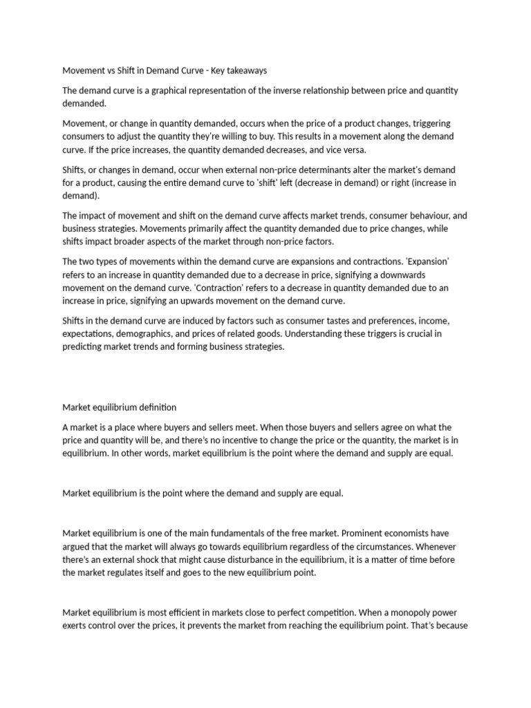 Movement Vs Shift in Demand Curve | PDF | Demand | Demand Curve